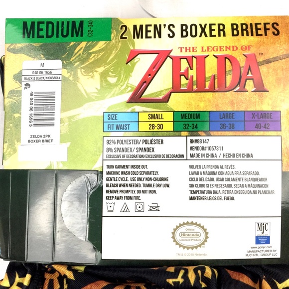 Nintendo | Underwear & Socks | Legend Of Zelda Mens Boxer Briefs 2 Pack ...